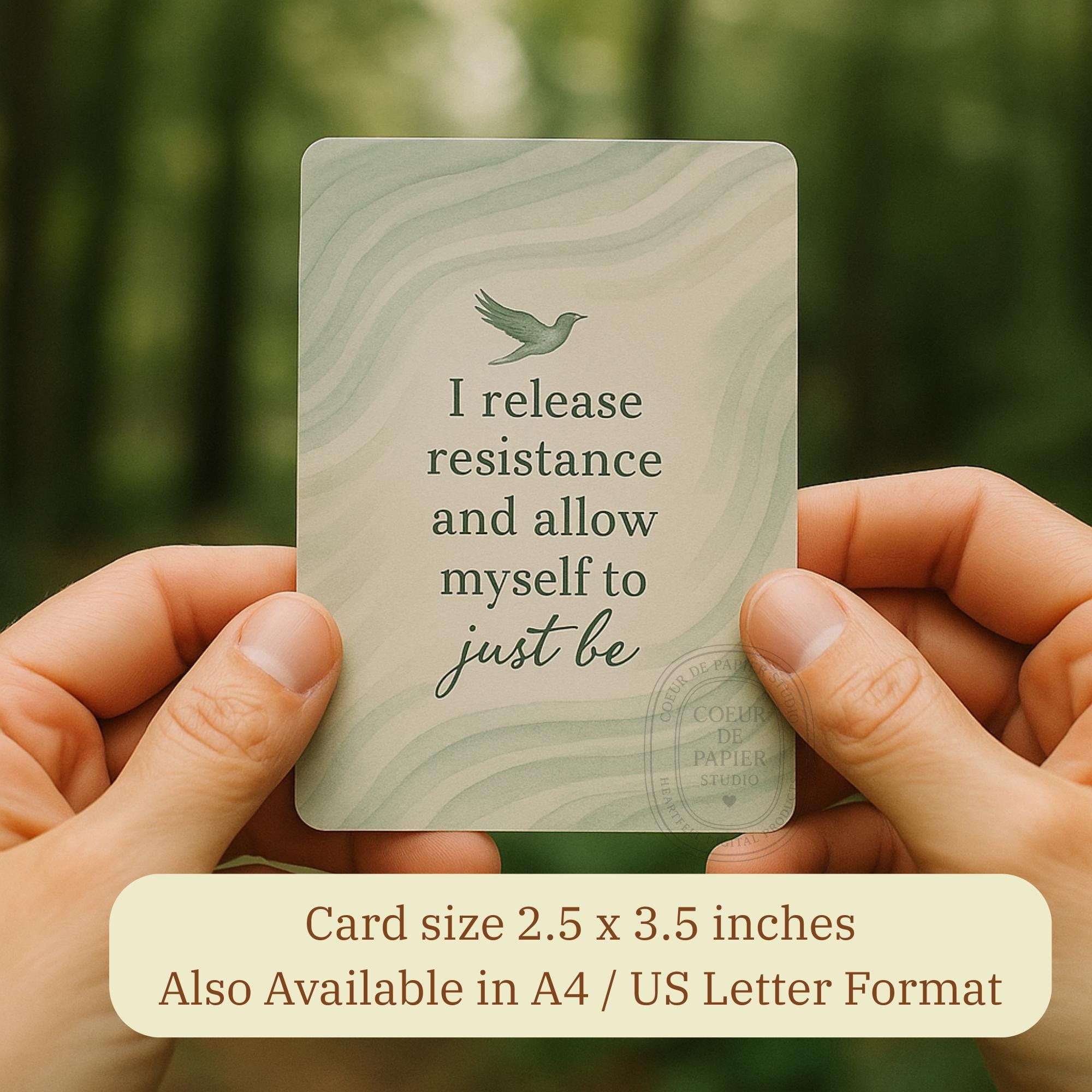 Nature Affirmation Cards: Printable Self-care Deck + Journal (US Letter ...