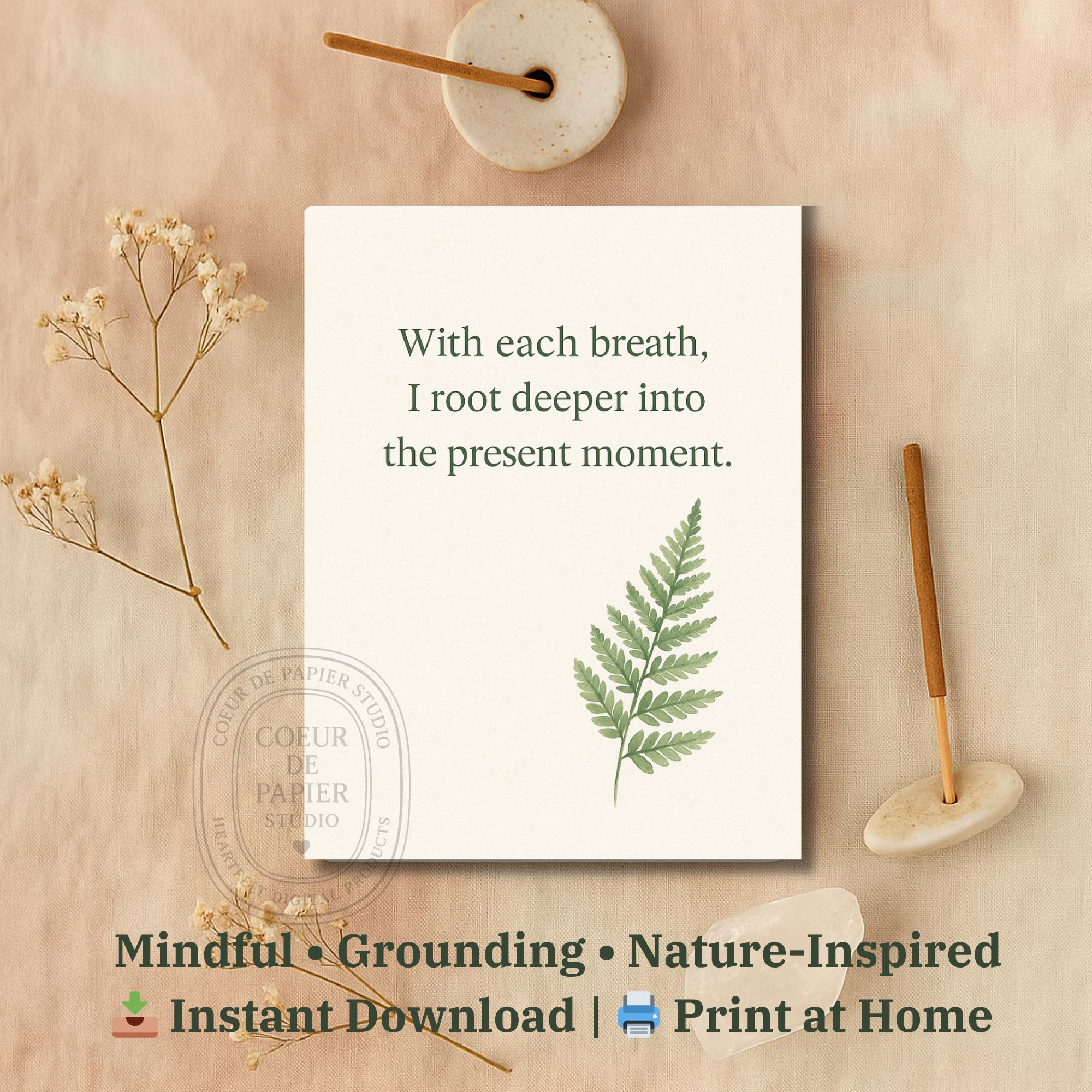 Nature Affirmation Cards: Grounding Mindfulness Deck (printable PDF-A4 ...