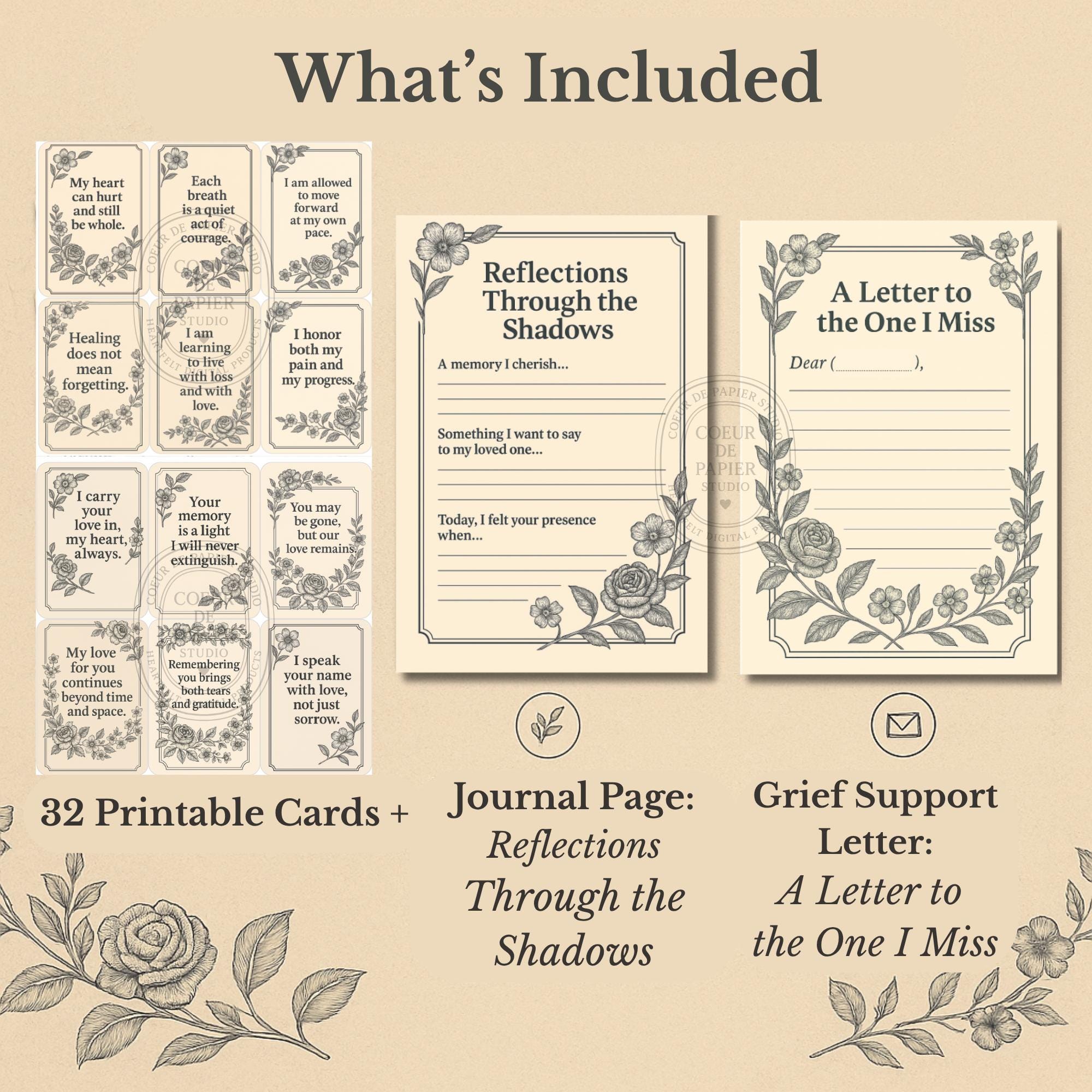 Grief Affirmation Cards: Printable Sympathy Gift, Healing After Loss ...