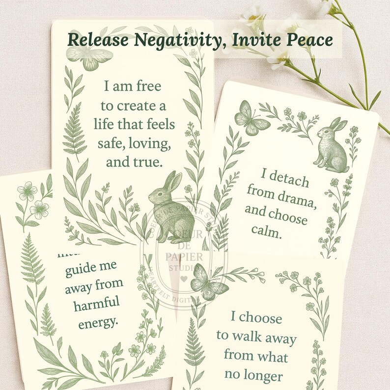 Printable Affirmation Cards • Toxic Energy Detox, Botanical Self-care ...