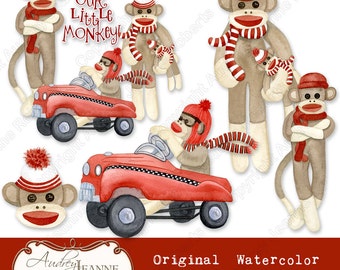 Sock Monkey Clip Art | Etsy