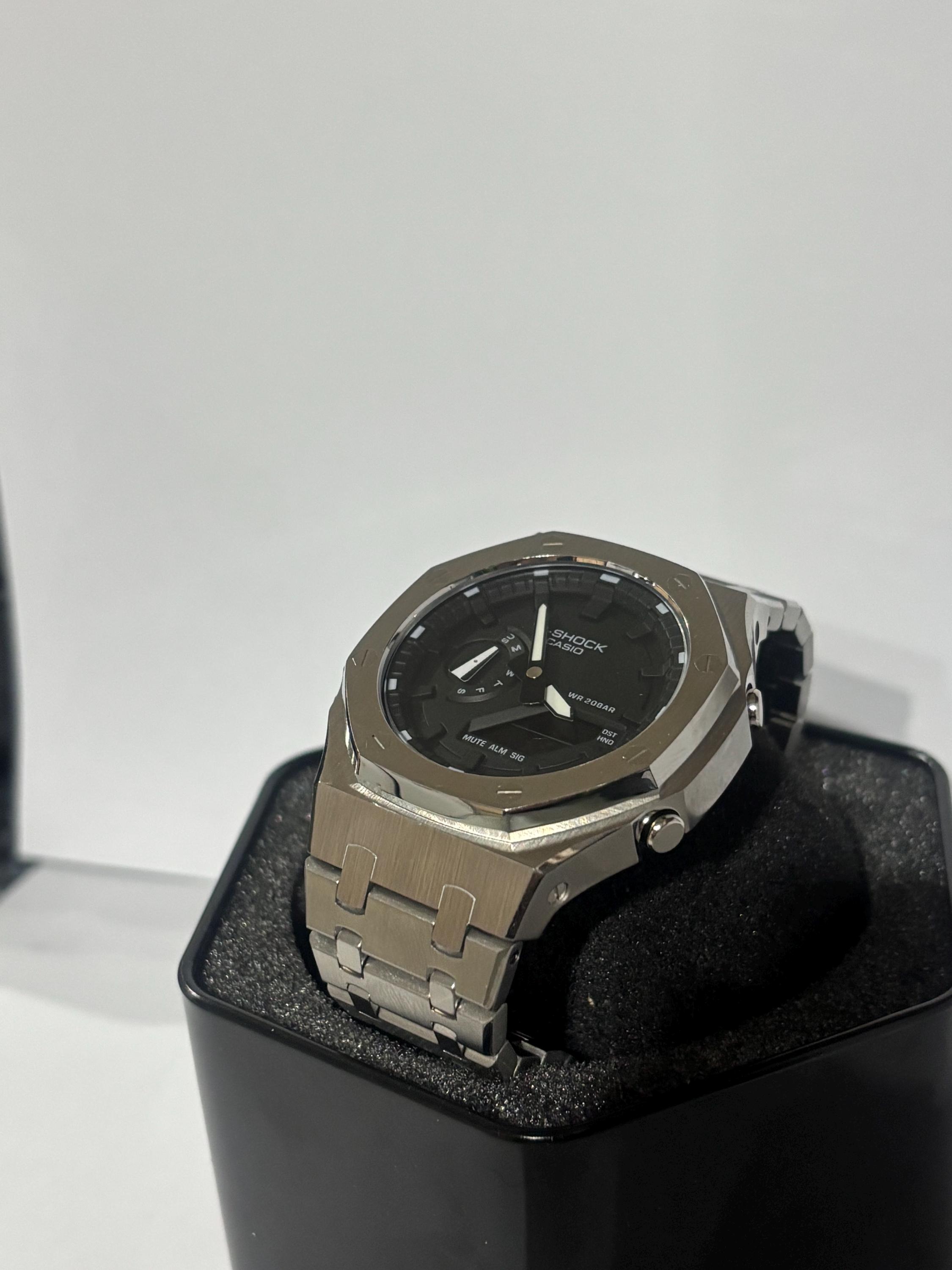 Custom Casio G-shock GA-2100, Casioak, Silver, - Etsy