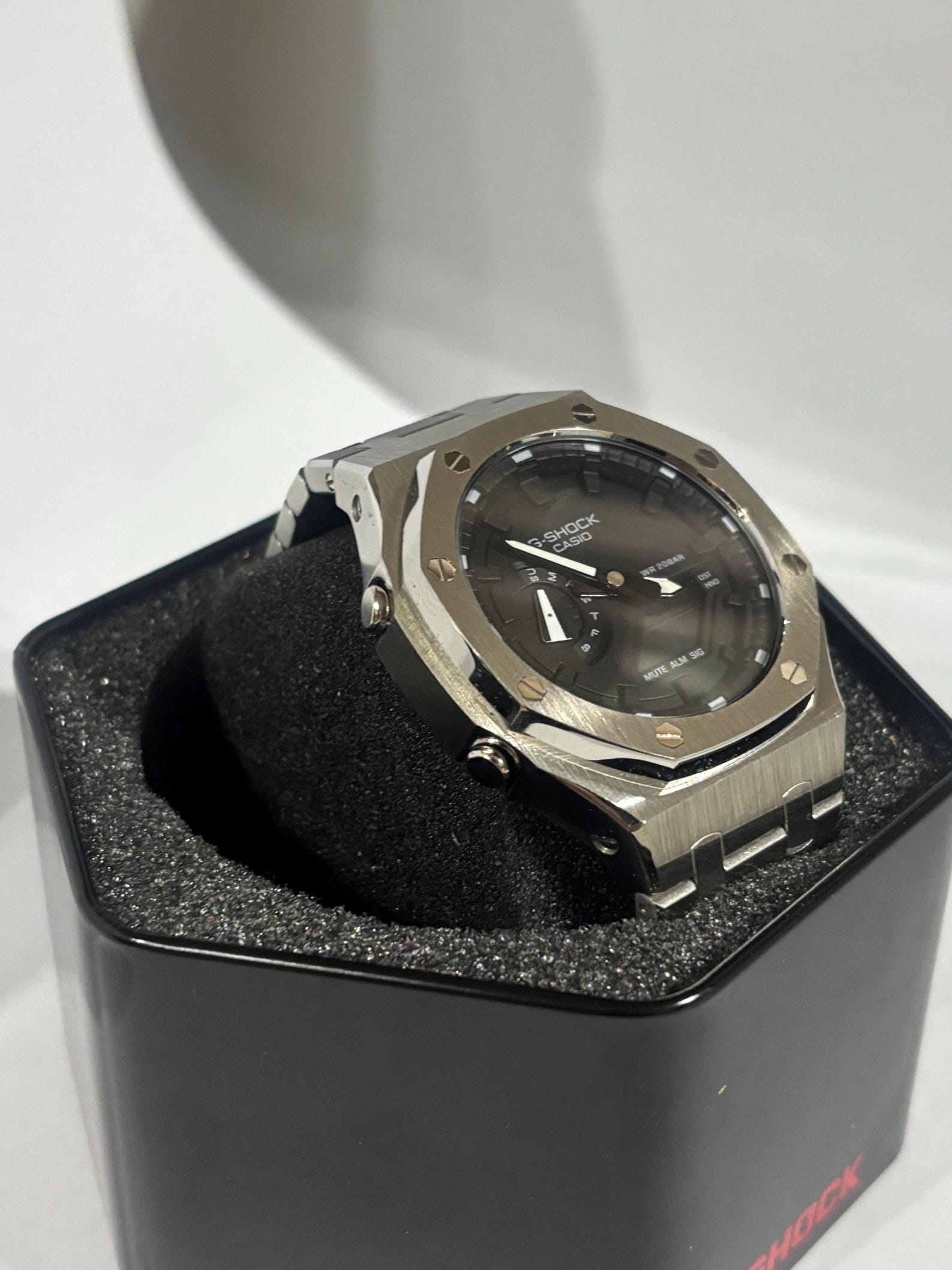 Custom Casio G-shock GA-2100, Casioak, Silver, - Etsy