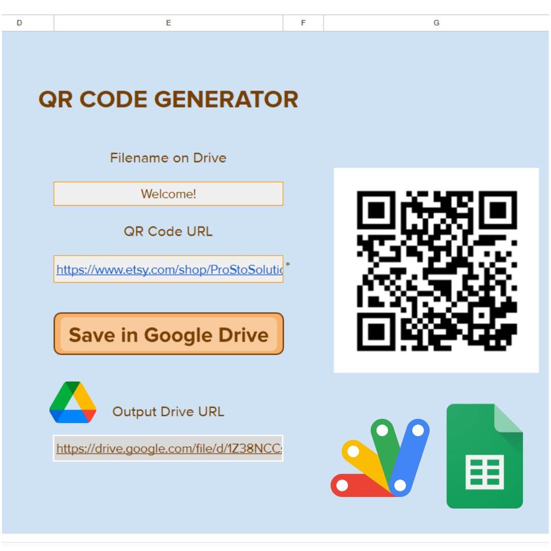QR Code Creator Template | Barcode Generator | Google Sheets Template ...