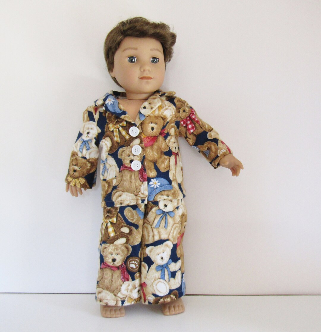 2 Piece Set Teddy Bears Pajamas Pjs Made to Fit Dolls Like - Etsy