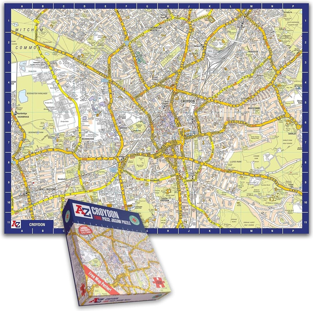Croydon A-Z Map Jigsaw Puzzle – 1000 Piece Street Map for Adults - Etsy