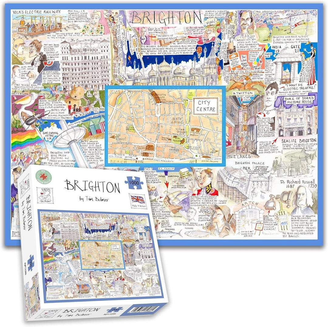 Comical Brighton Map Puzzle: 1000 Piece Adult Jigsaw by Tim Bulmer - Etsy