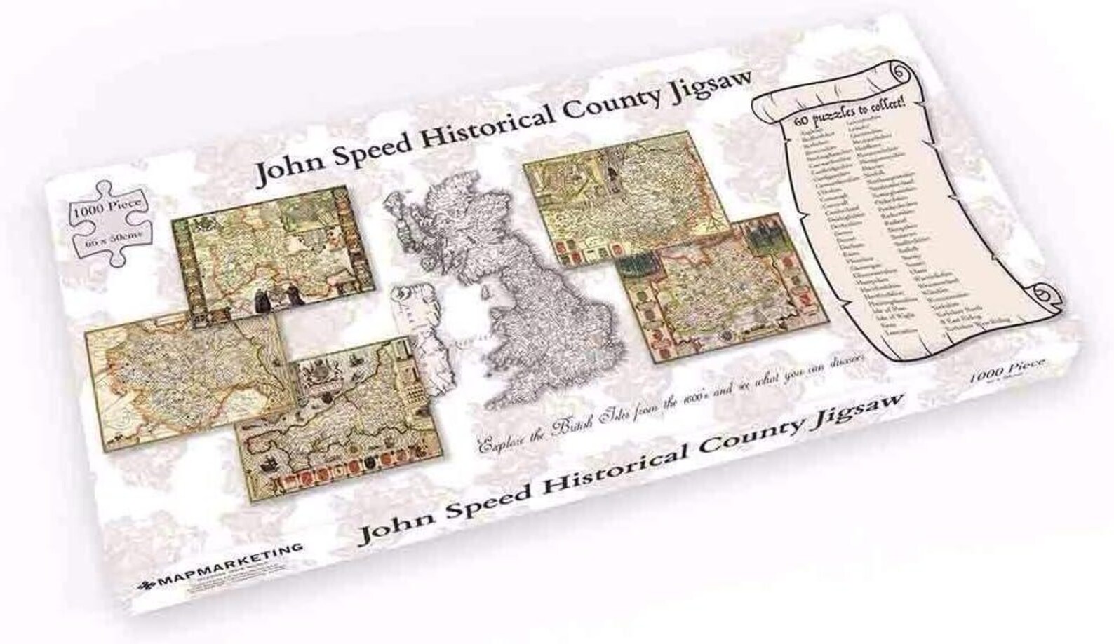 Devon Historical Map Jigsaw Puzzle: 1000 Piece, John Speed (1610 ...