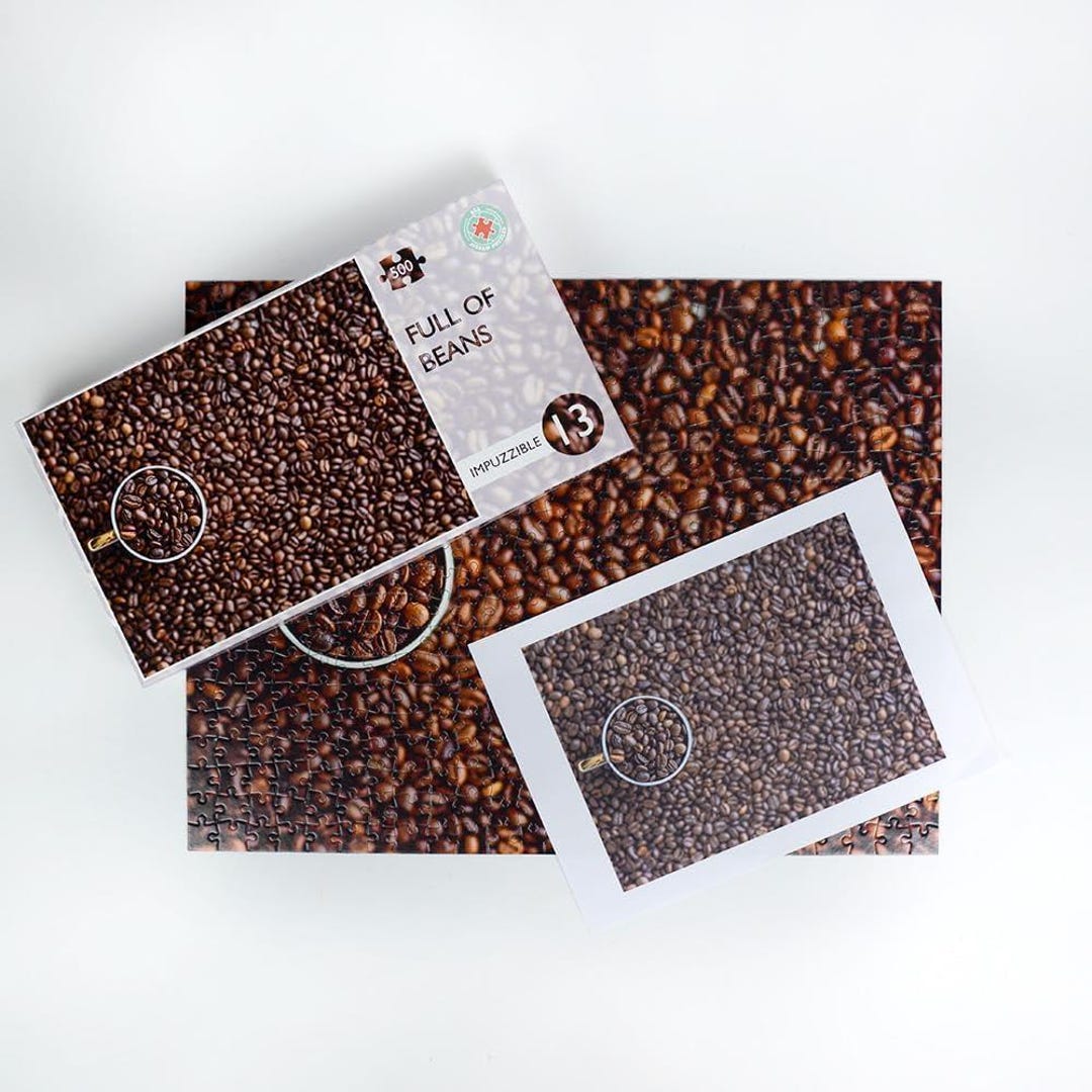 500 Piece Jigsaw Puzzle Coffee Beans Impuzzible - 50cm X 38cm - Hardest ...