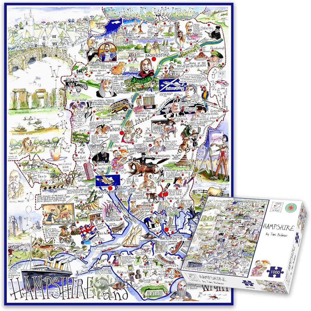 Tim Bulmer's Comical Hampshire Map Jigsaw Puzzle - 1000 Piece - Etsy