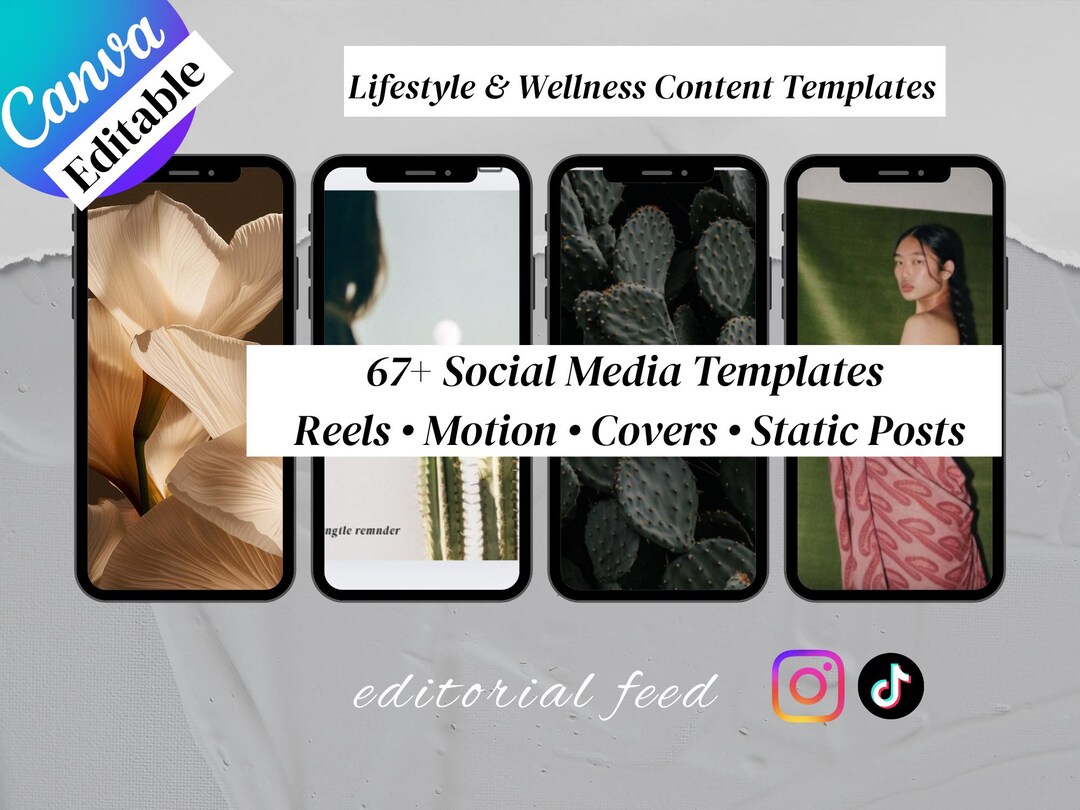 Lifestyle Wellness Instagram Templates Reels Covers, Motion & Static ...