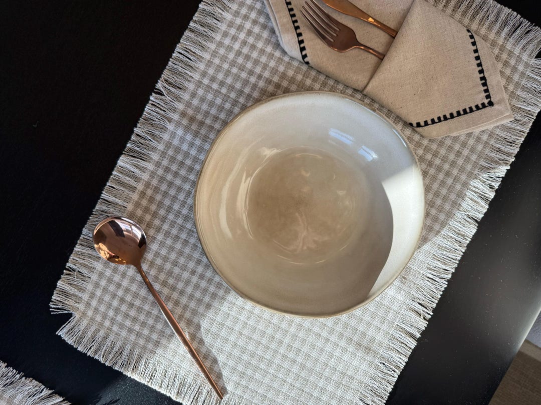 Checkered Placemat With Fringe. Spring Placemat. Aesthetic Placemat for ...