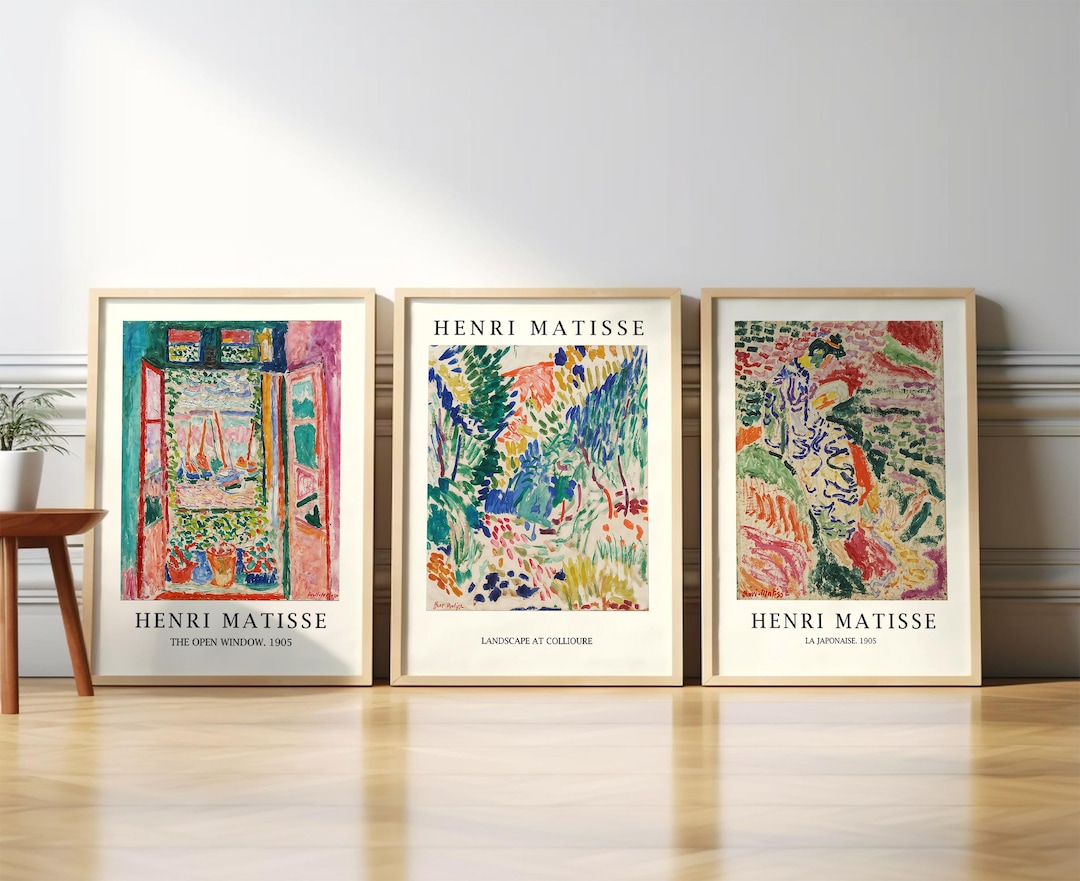 Henri Matisse Prints Set of 3 Wooden Framed- Matisse Poster, Matisse ...