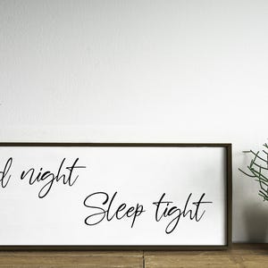 Good Night Sleep Tight Wooden Framed Sign, Bedroom Wall Decor, Sign for ...