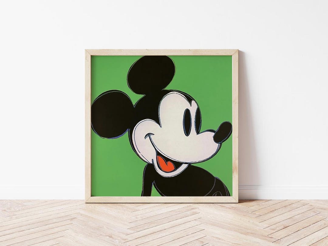 Andy Warhol Mickey Mouse Green, Wooden Framed Art, Iconic Pop Art Print ...