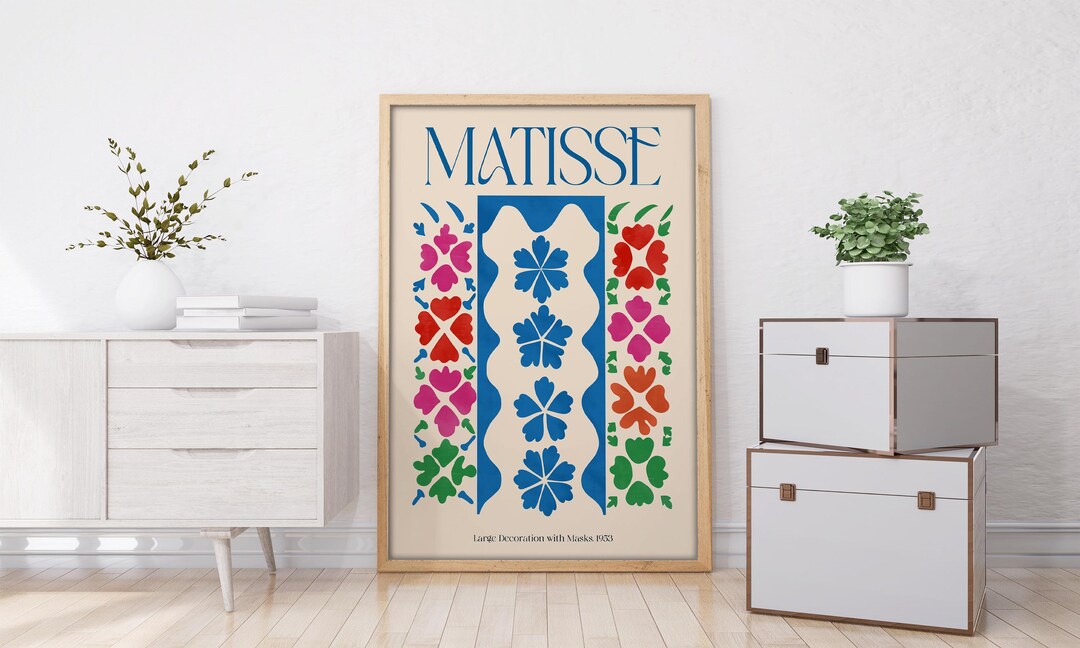 Henri Matisse Large Decoration With Masks, Wooden Framed Art, European ...