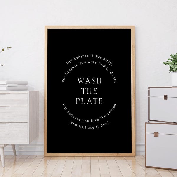 Wash the Plate - Etsy