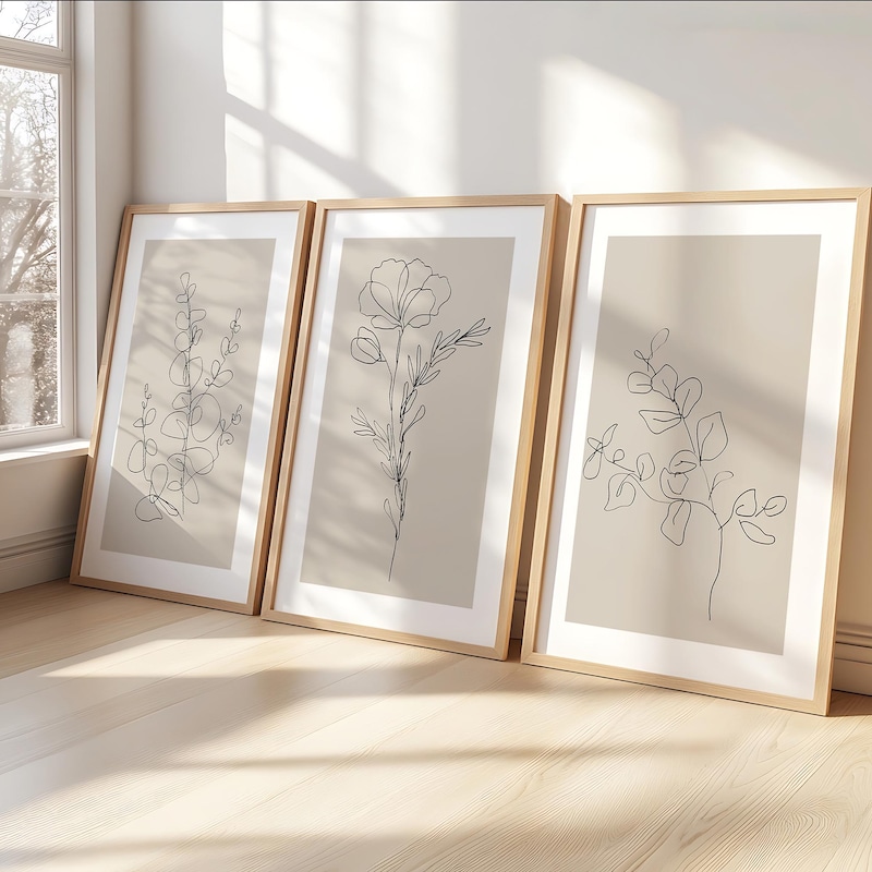 Line Art Set of 3 - Etsy