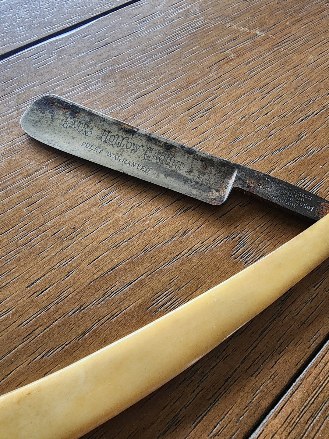 Antique Bone Handle Straight Razor - Etsy