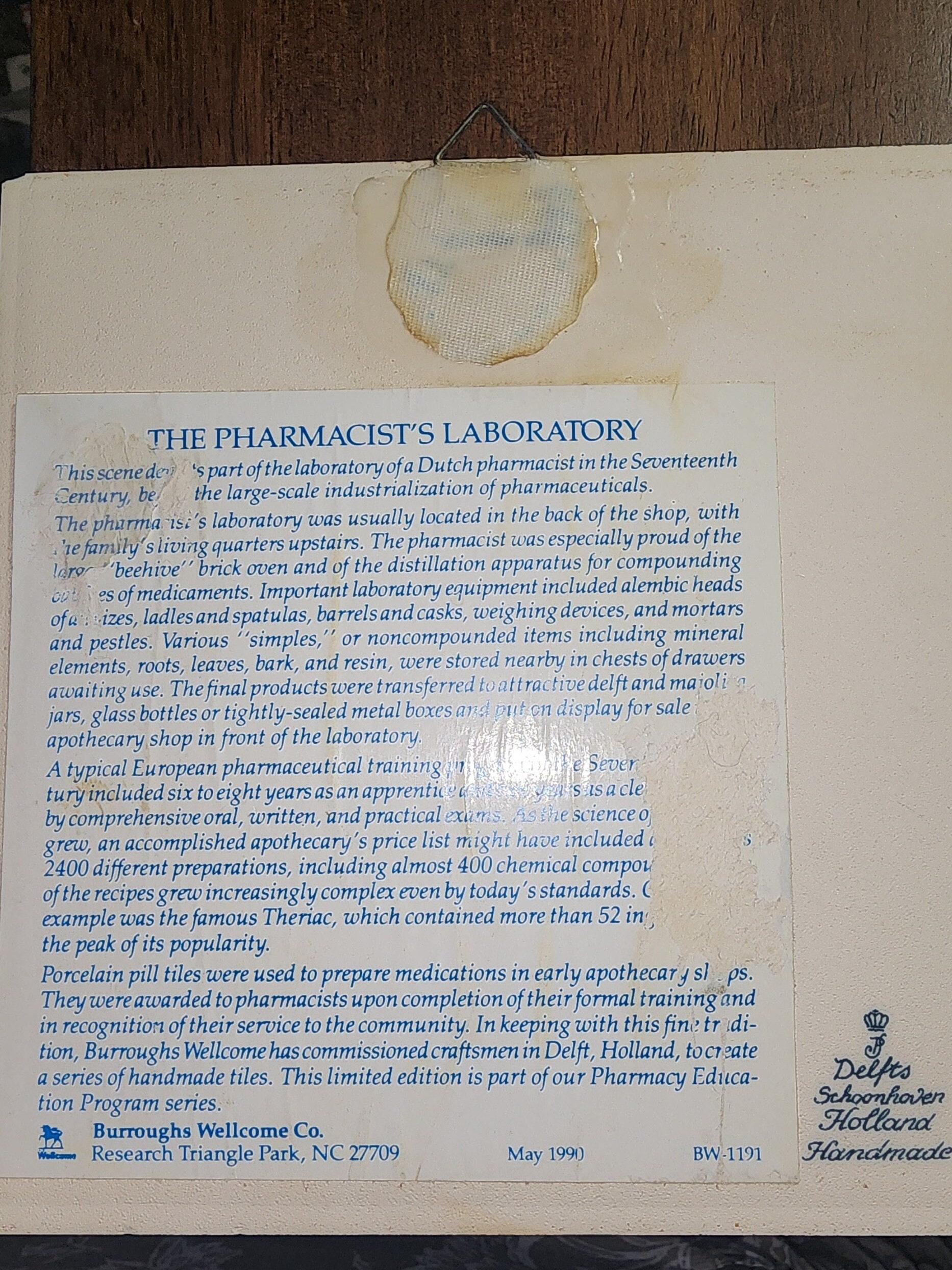 Delft 1990 the Pharmacist Laboratory Tile 6 X 6 - Etsy