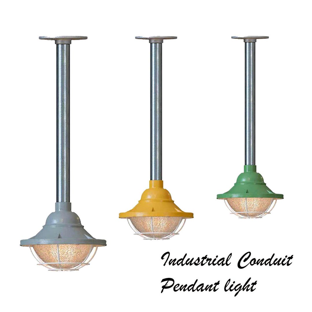 Industrial Conduit Pendant Light – Metal Cage Ceiling Lamp With E27 ...