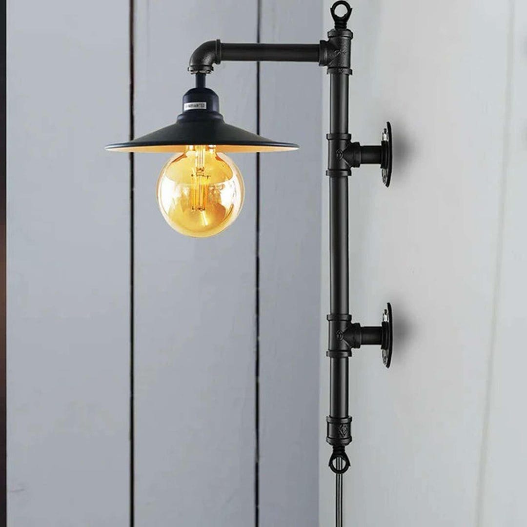 Conduit Pipe Wall Light Farmhouse Lighting Rustic Style Steampunk ...