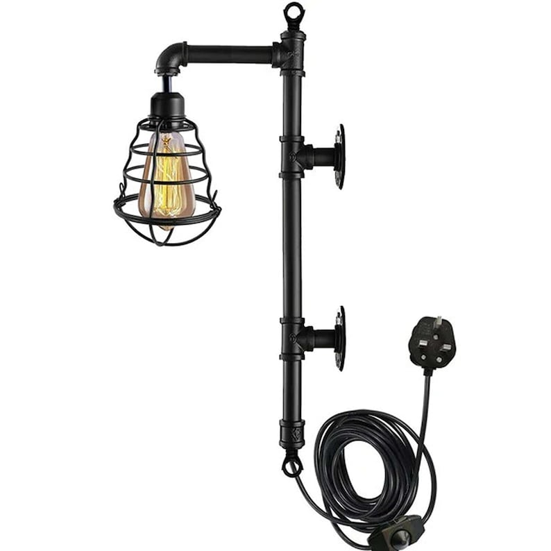 Conduit Pipe Wall Light Farmhouse Lighting Rustic Style Steampunk ...