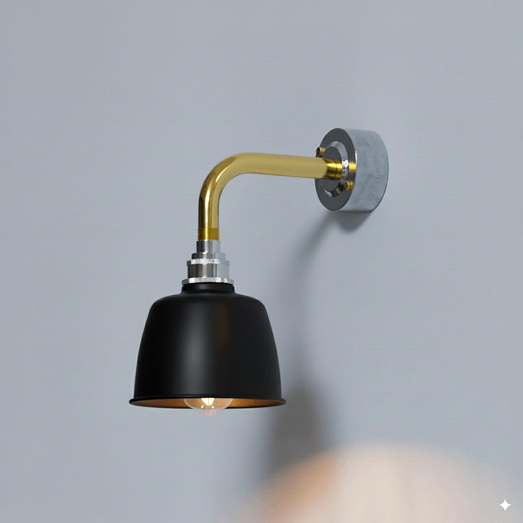 Industrial 20mm Metal Black Conduit Wall Light Kit Indoor E27 Pipe Lamp ...
