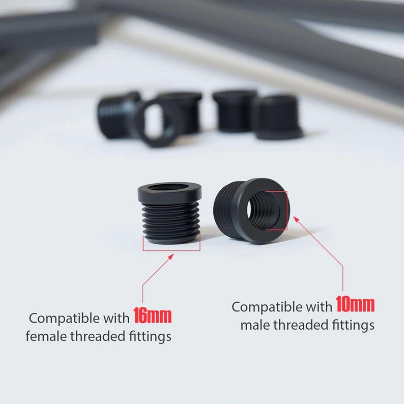 Industrial M16 to M10 Thread Bush Black Reducer Metric Male to Female ...