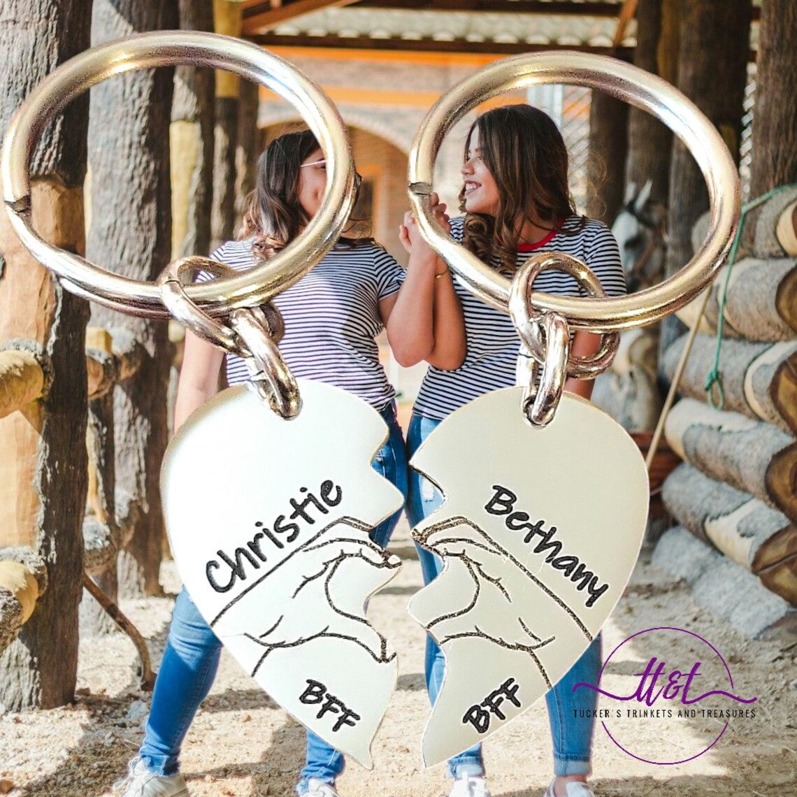 Couples Love Heart Key Chains, Personalized Names & Date, Puzzle Pieces ...