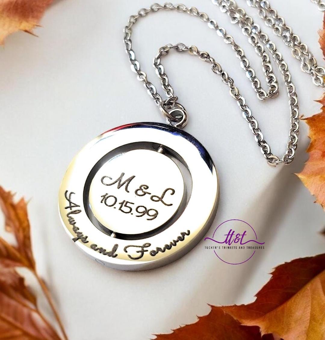 Personalized Spinner Pendant, Necklace With Initials, Names ...
