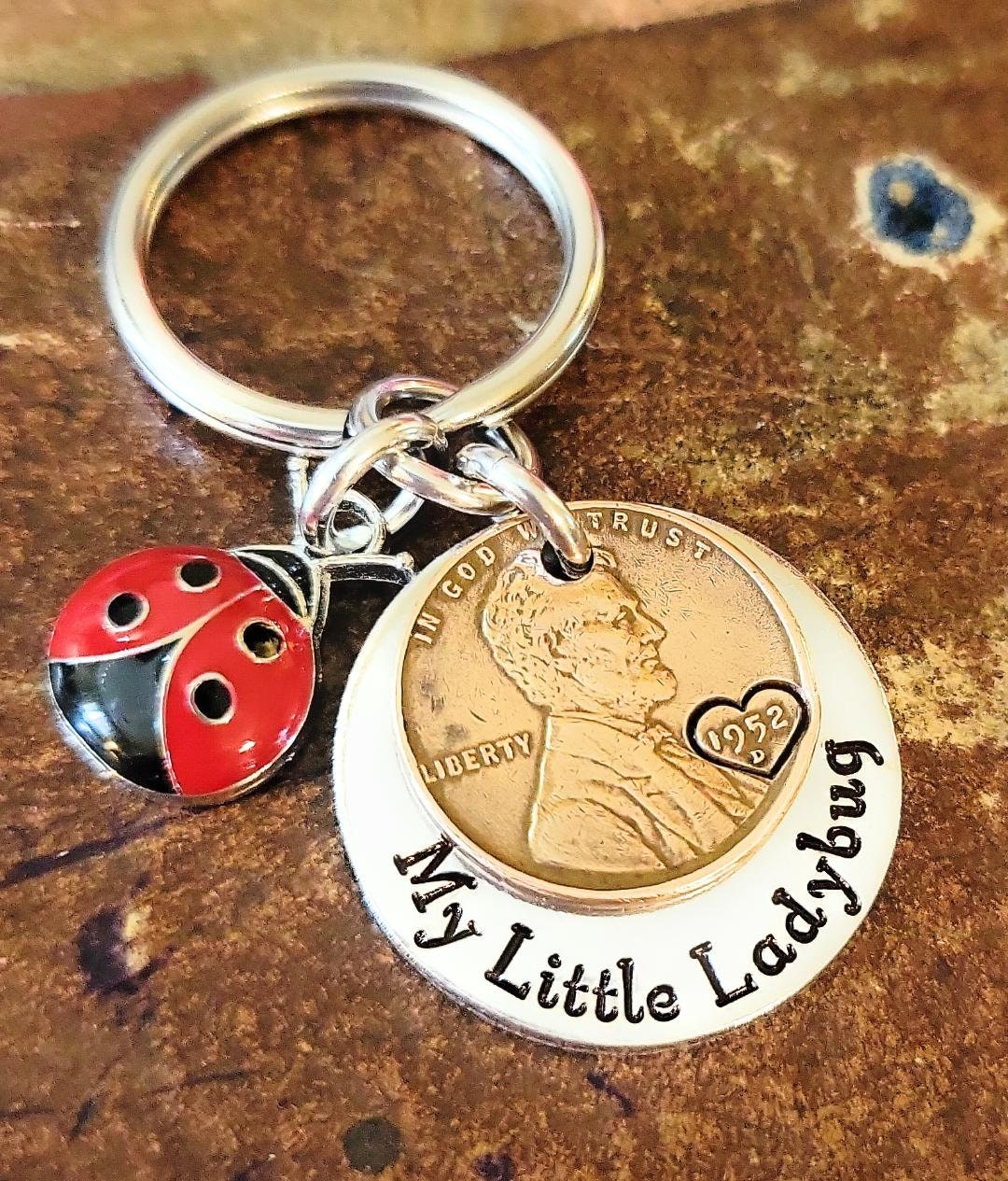 My Little Ladybug Key Chain, Birth Year Penny, Lucky Copper Penny ...