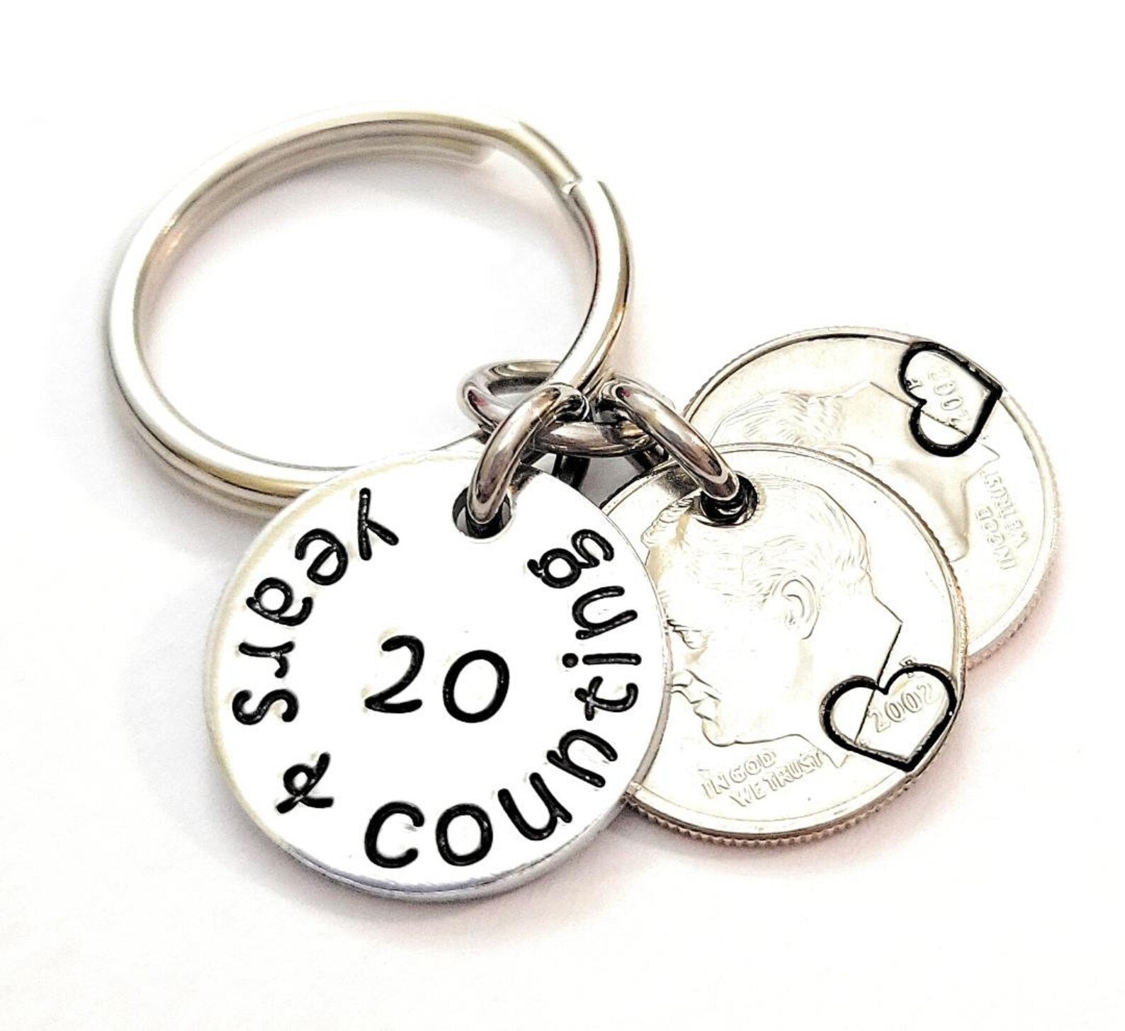 20th Wedding Anniversary 20 Years and Counting Key Chain With - Etsy