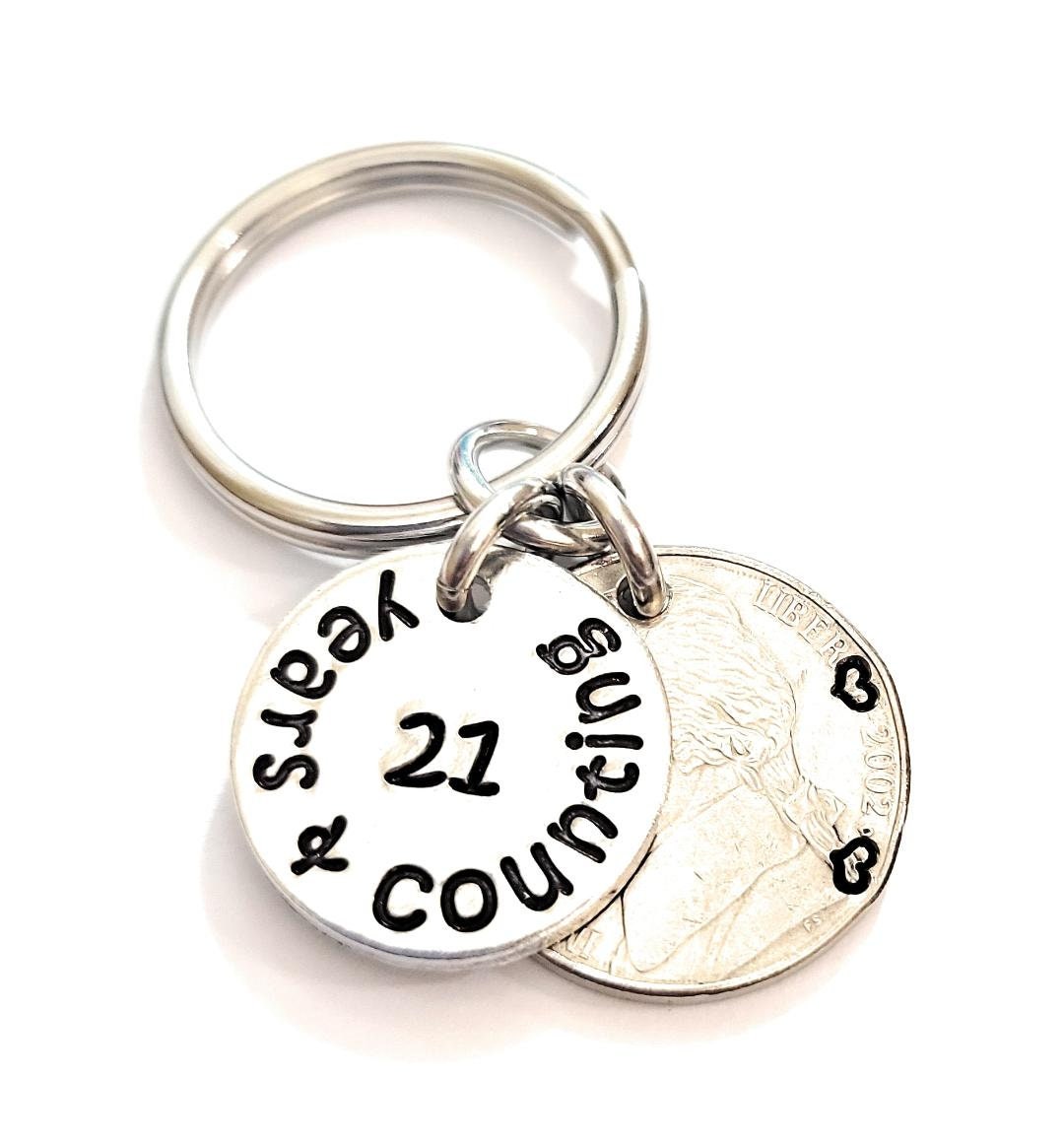 21st Wedding Anniversary 21 Years and Counting Key Chain - Etsy