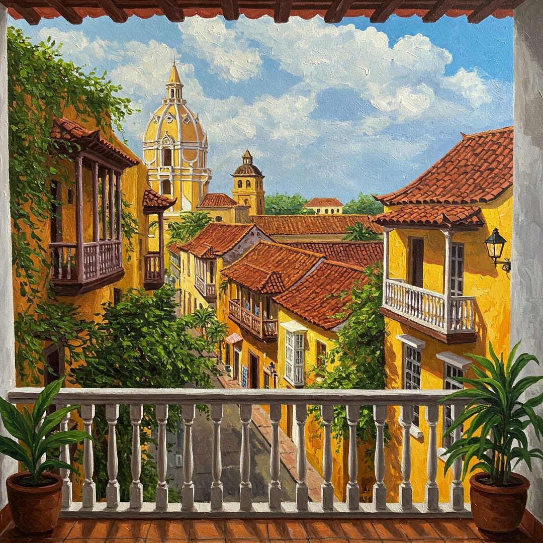 Cartagena Digital Art Print | Colonial Old Town | Digital Download - Etsy