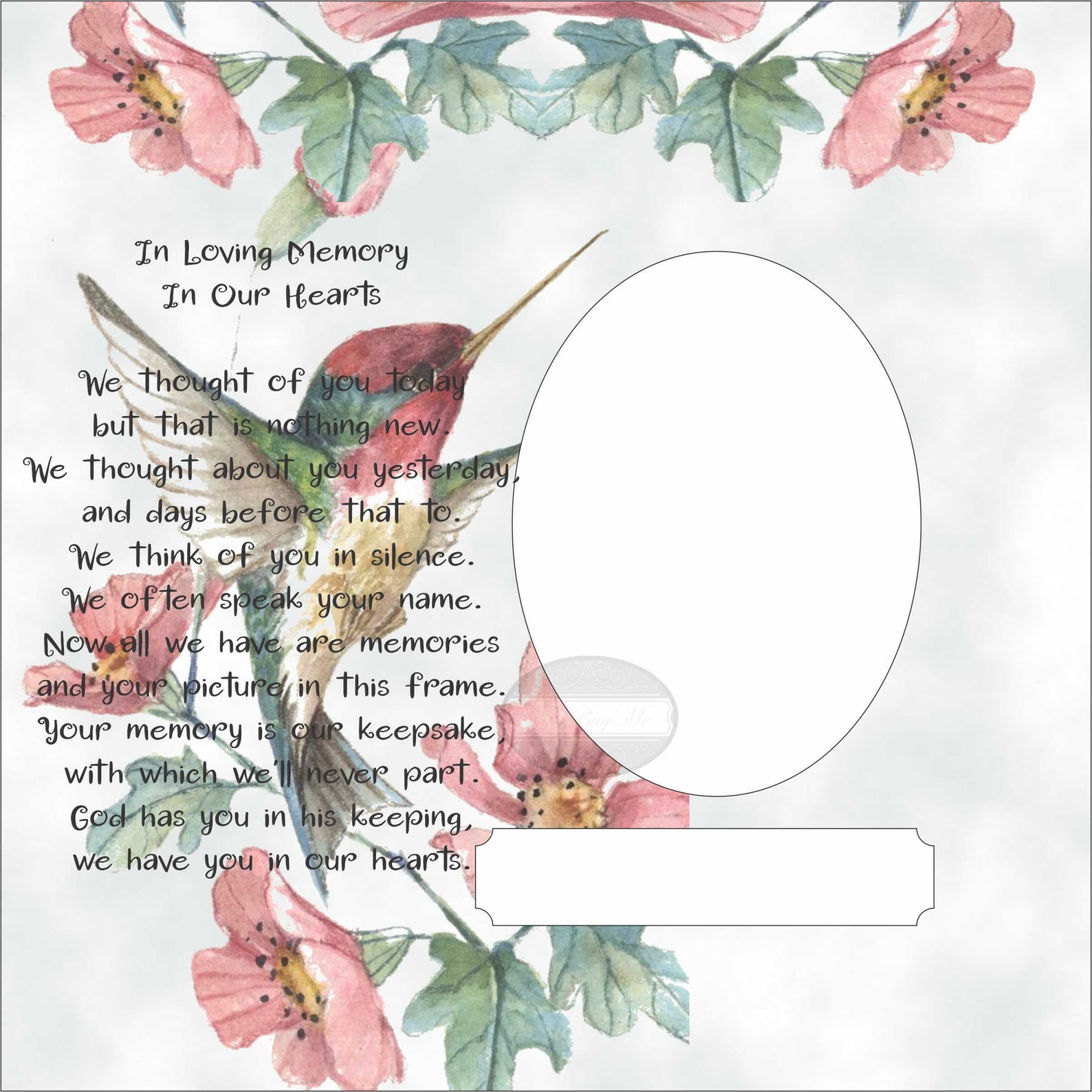 Hummingbird in Loving Memory Board - Etsy Singapore