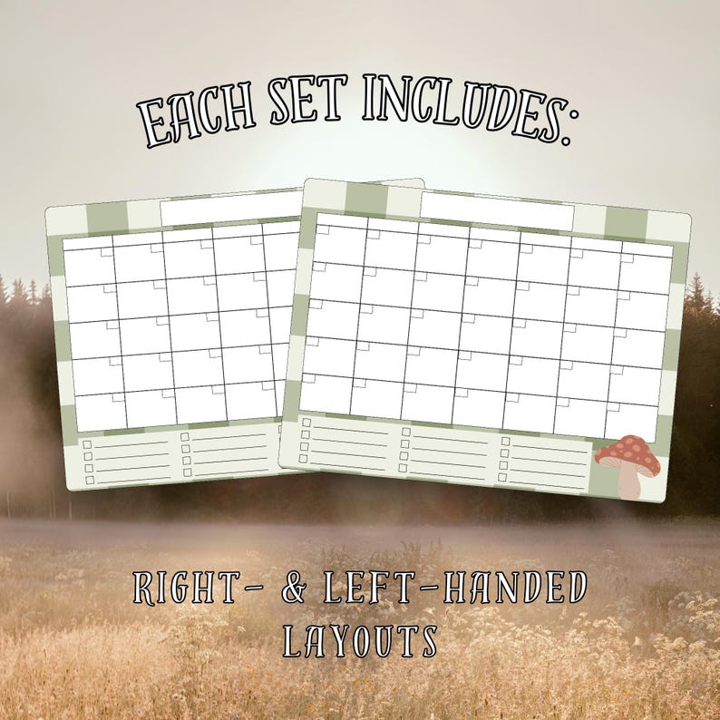 Cottagecore Monthly Calendar Printable – Cozy Planner Set | 16 Pages ...