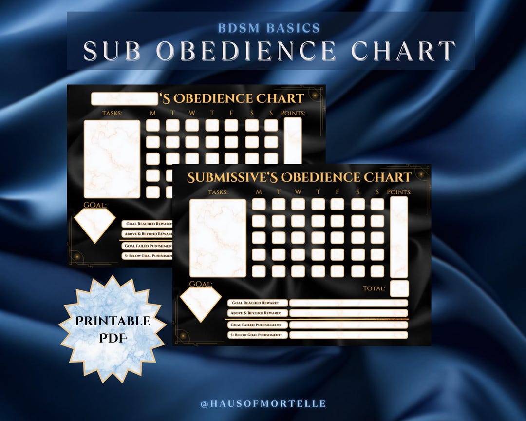 Printable Submissive Obedience Chart | BDSM Task Tracker With Rewards ...