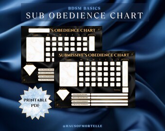 Printable Submissive Obedience Chart | BDSM Task Tracker With Rewards ...