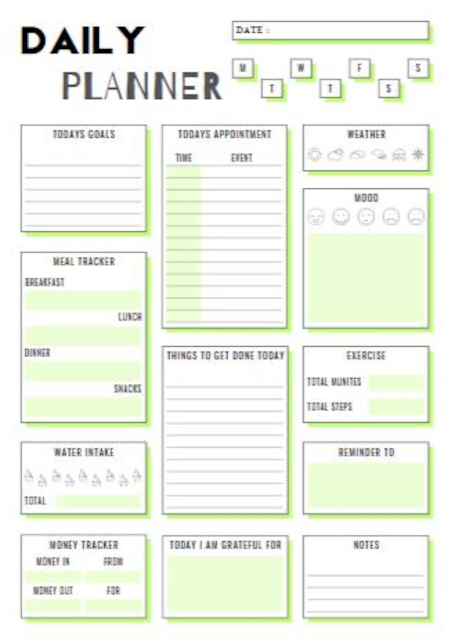 ADHD Daily Planner | Editable, Printable, Digital | Focus Template PDF ...