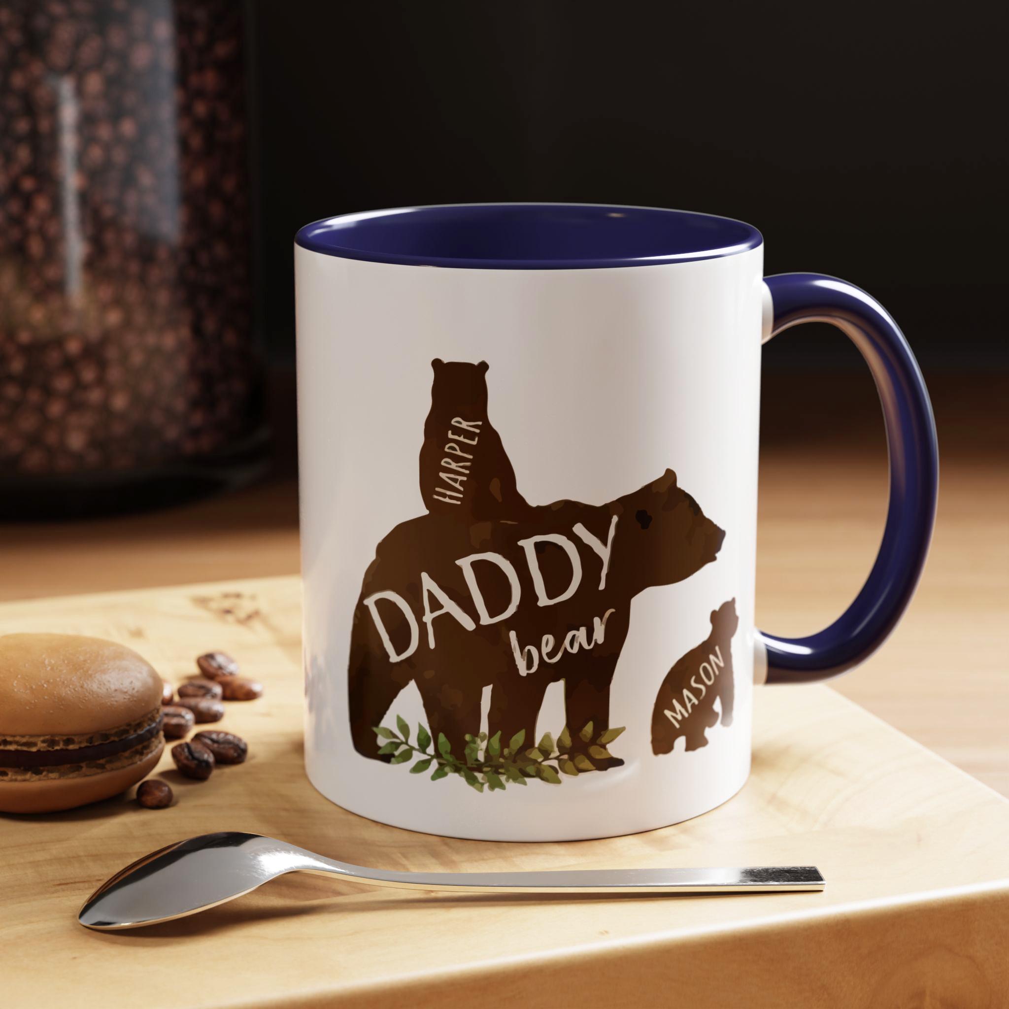 Daddy Bear Mug, Daddy Bear With Cubs Coffee Mug, Personalized Father ...