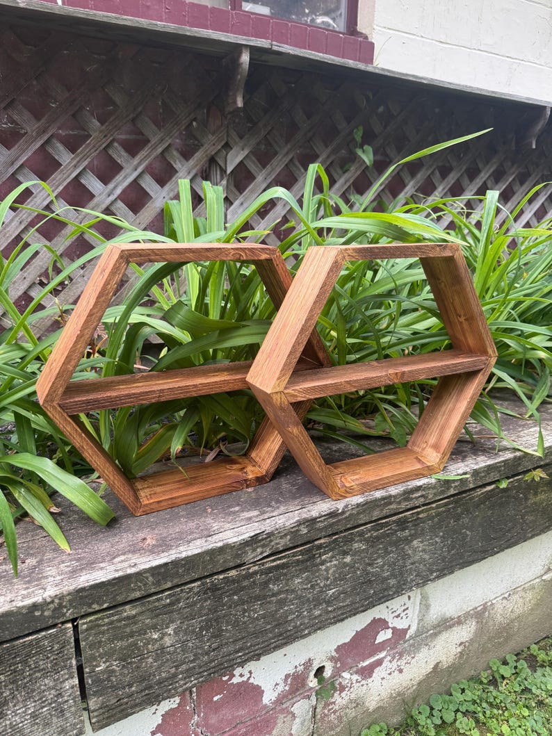 Slim Rustic Hexagonal Shadow Box - Etsy