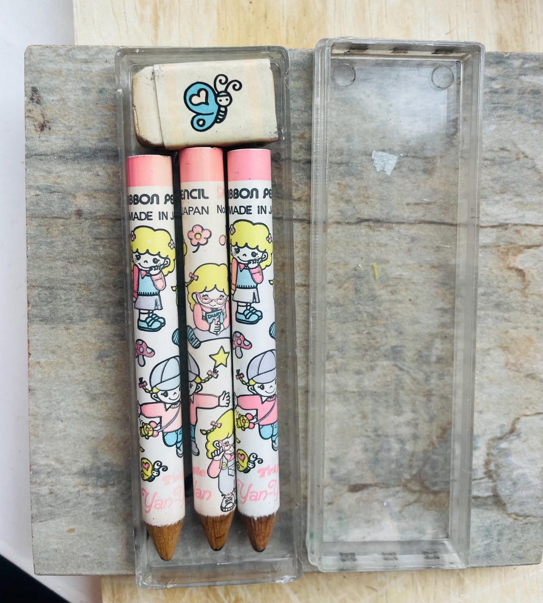 Vintage Ribbon Pencil Pencil Set, 1980s Ribbon Pencil Japan, Gifts for ...