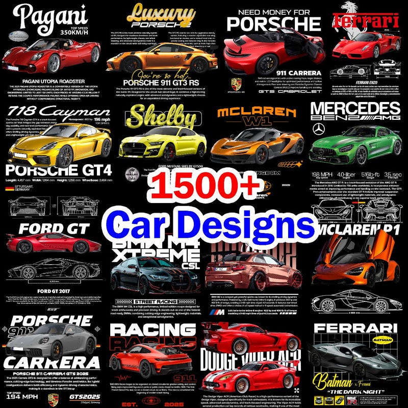 Car Dtf Design Pack - Etsy