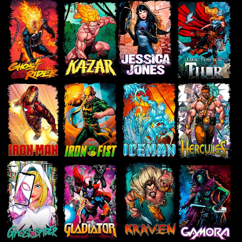 175+ Halftone Marvel Comic Design Bundle , DTF DTG Printing (pngs ...