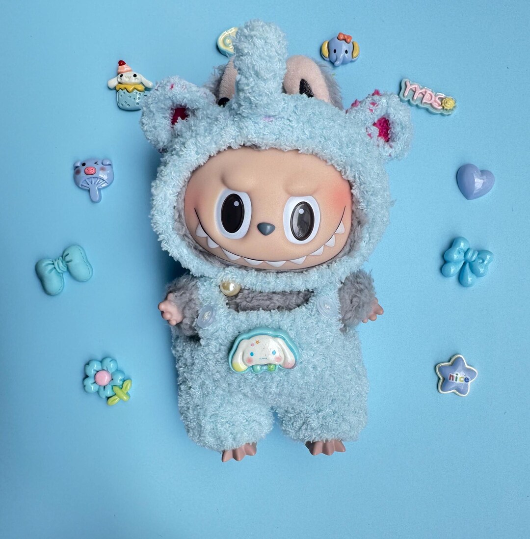 Baby Blue Elephant Outfit for Labubu Macarons - Etsy