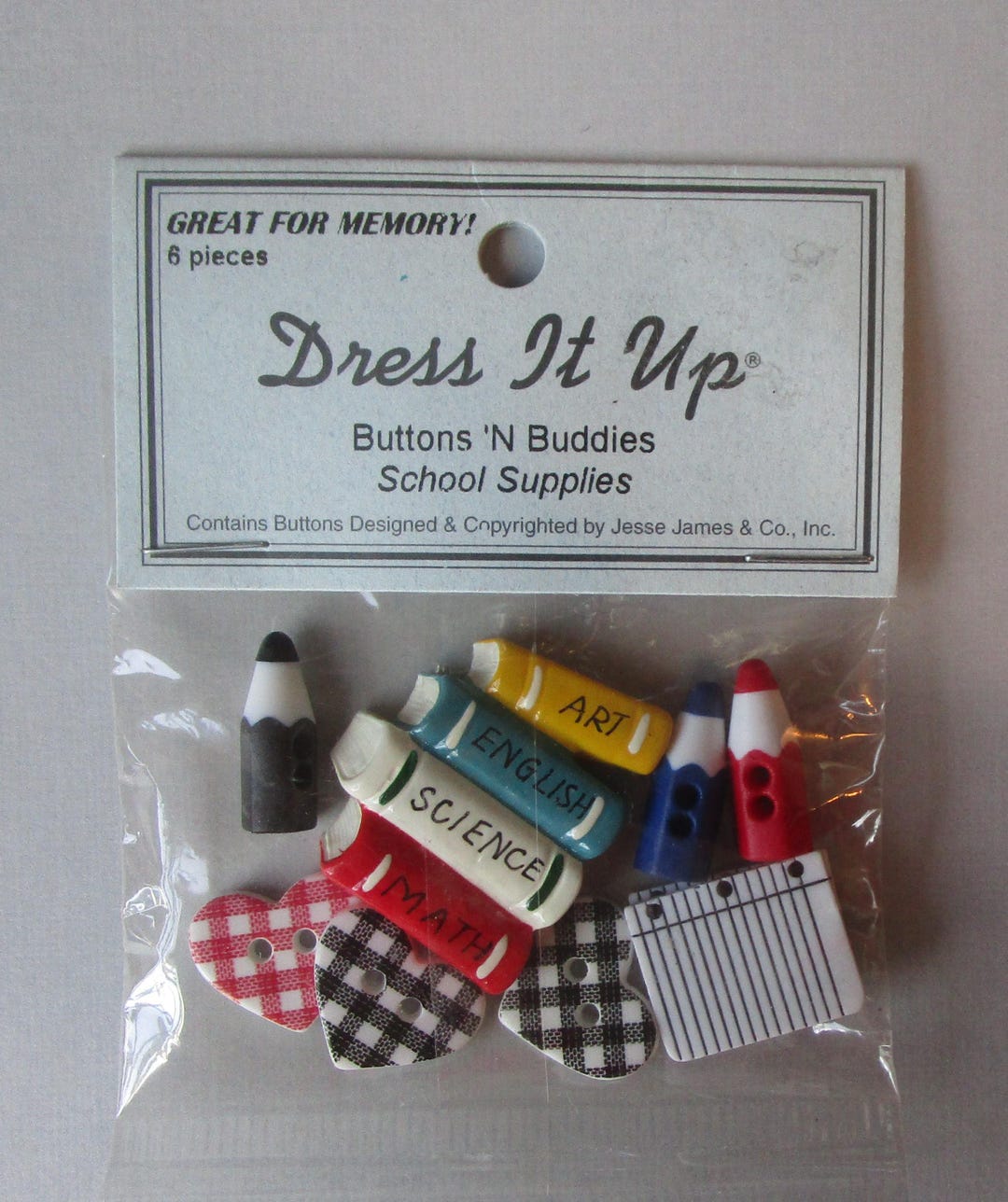 Buttons Dress It up School Supplies in Original Package - Etsy