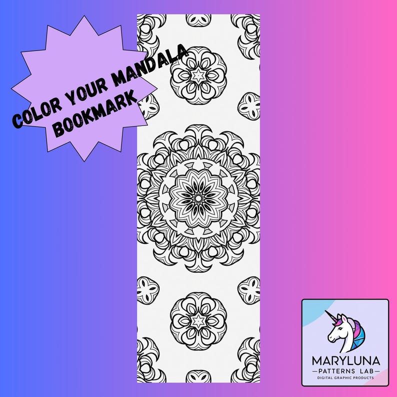 Mandala Coloring Bookmarks: Printable Pattern Bundle (PDF) - Etsy