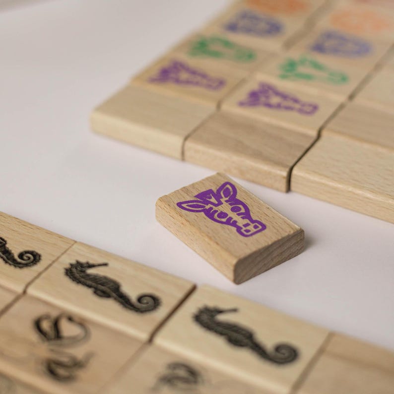 Montessori Mahjong Game: Wooden Matching Puzzle, Memory Skill Toy - Etsy