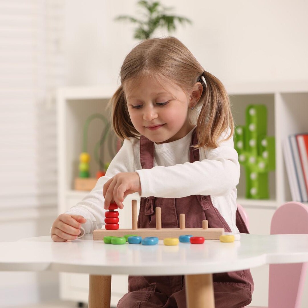 Montessori Counting Toy for Kids Build Fine Motor Skills Color Sorting ...